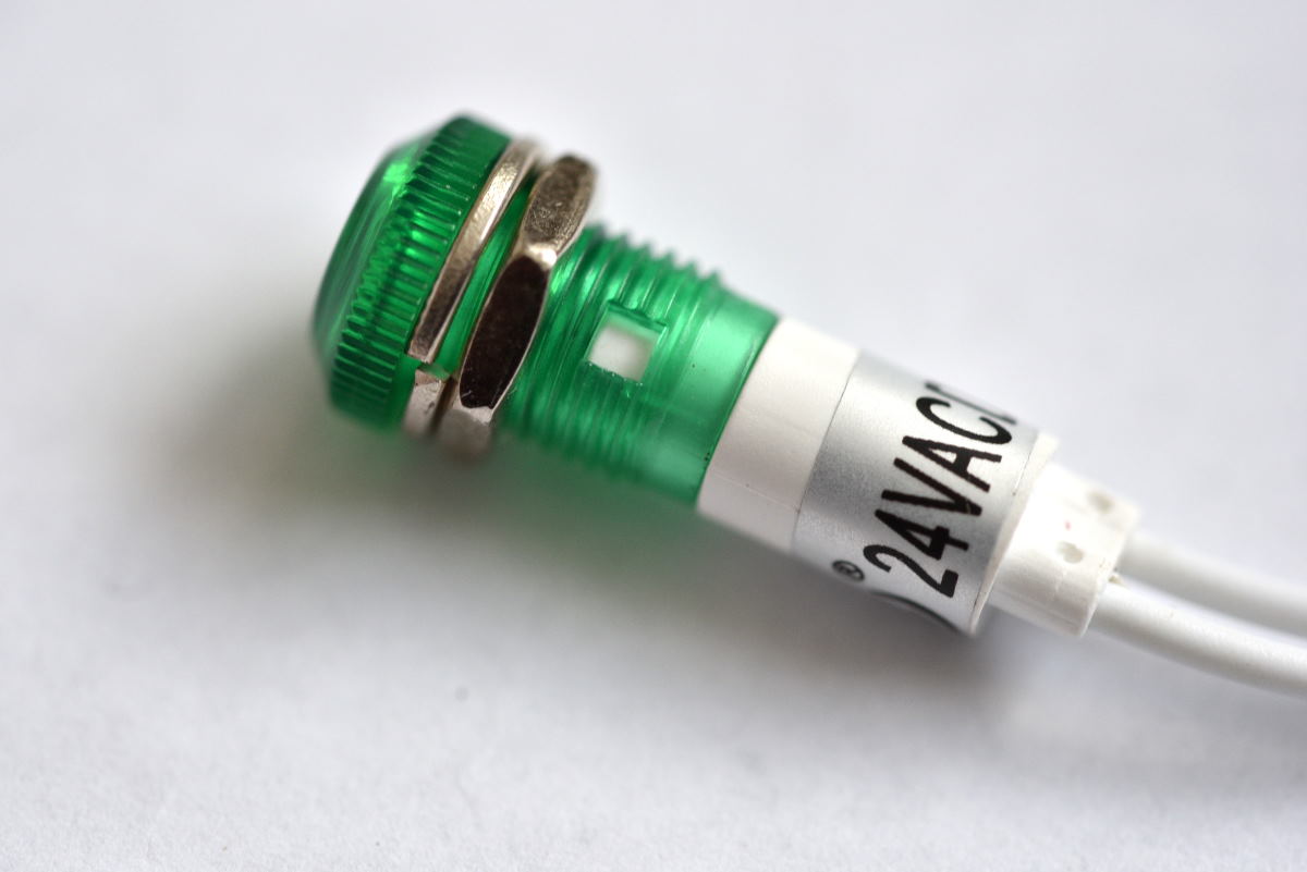 24V AC/DC 9mm Green Panel Mounting Neon Indication Signal Pilot Lights ...