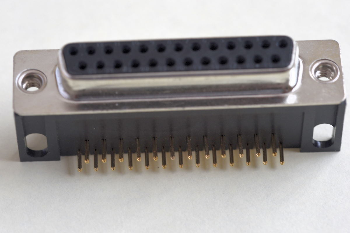2Rows Black Parallel Port 25Pin D Sub Female 25 Way PCB 90 Degree ...